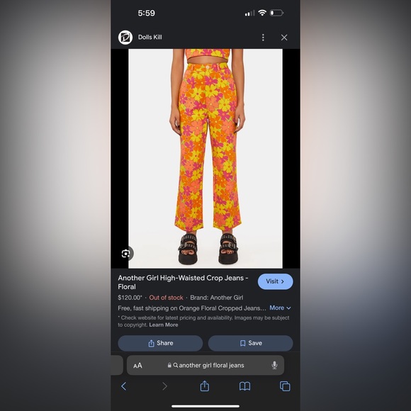 Jeans | Orange Floral Cropped Jeans | Poshmark